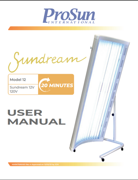 ProSun Sundream 12V Tanning Canopy Manual – Pro Salon Store