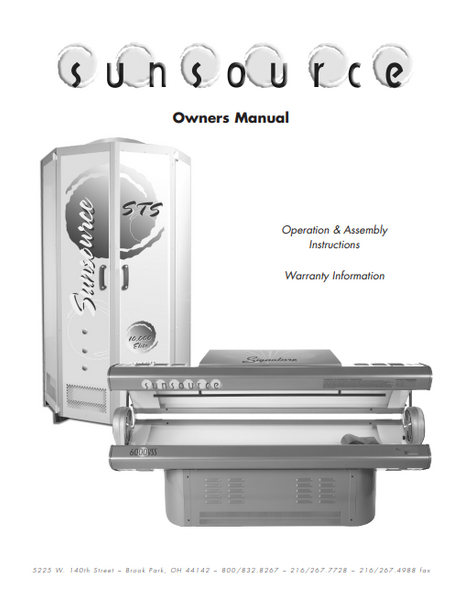 Sunsource 10000 Elite Tanning Bed Manual – Pro Salon Store