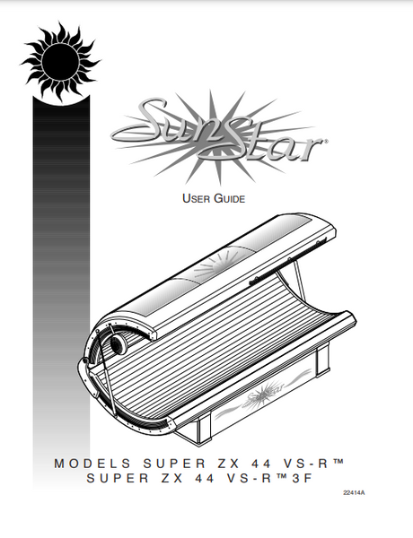 Sunstar Super ZX44 VS-R 3F Tanning Bed Manual – Pro Salon Store