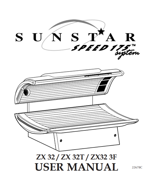 Sunstar Speed System 175 ZX32 Tanning Bed Manual – Pro Salon Store