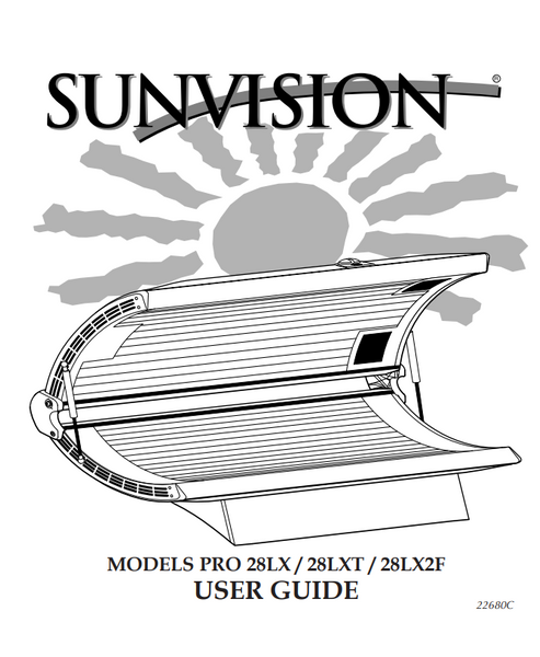 Sunvision Pro 28 LX2F Tanning Bed Manual – Pro Salon Store