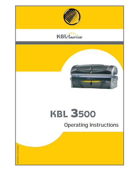 KBL Solarien 3500 Tanning Bed Manual – Pro Salon Store