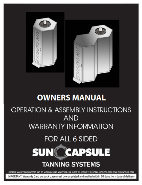 Sun Capsule Cyclone 60 Lamp 220W VHR Tanning Bed Manual – Pro Salon Store
