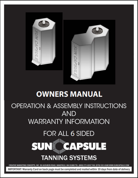 Sun Capsule Euro Series 48 Lamp 160W Tanning Bed Manual – Pro Salon Store
