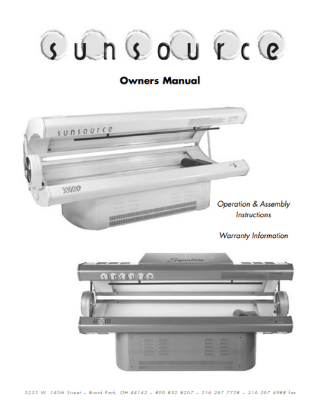 Sunsource 6000 VSS Tanning Bed Manual – Pro Salon Store