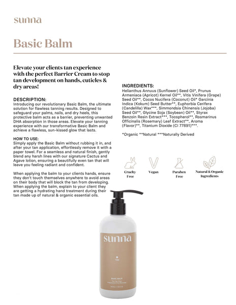 Sunna Tan Basic Pre Tan Barrier Balm 16 oz. – Pro Salon Store